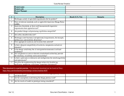 Design Review Checklist Template Excel Xls Checklist Template Templates Enterprise Architecture