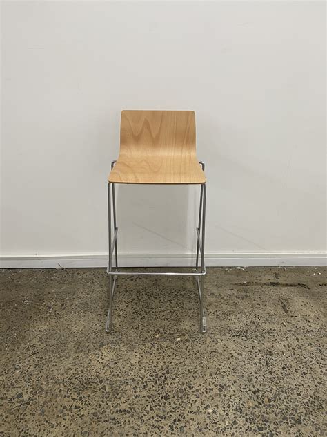 Second Hand Stackable Timber Bar Stool Officebuy