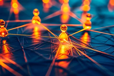 Premium Photo Connection Structure With Glowing Particles Network Concept