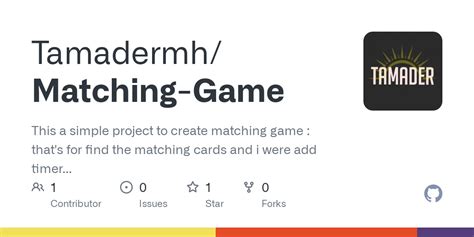 GitHub Tamadermh Matching Game This A Simple Project To Create Matching Game That S For