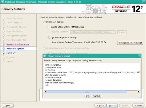 12c Database Upgrade 11203 To 12101 Upgrade Using Dbua Oracle