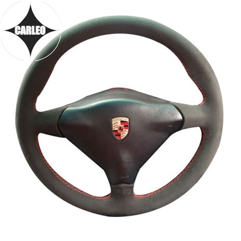 Diy 자동차 스티어링 휠 커버 For Porsche 911 986 996 정품 스웨이드 가죽 맞춤형 핸드 스티칭 홀더 탑 레이어 랩스티어링 커버 Aliexpress