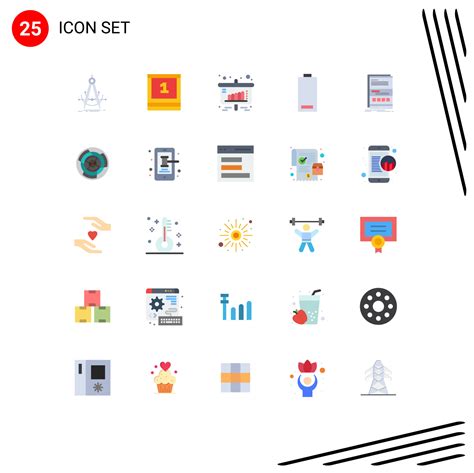 Set Of 25 Vector Flat Colors On Grid For Low Electricity School
