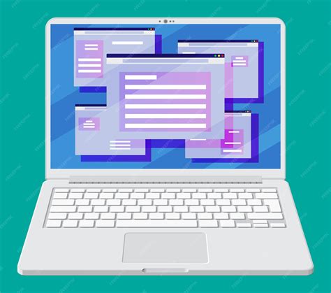 Premium Vector Operating System User Interface On Laptop