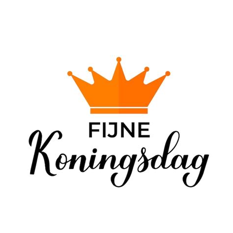 Koningsdag 서예 핸드 레터링 King Day In Dutch National Holiday On 네덜란드 4월 27일 타이포그래피 포스터 배너 플라이어 등을 위한