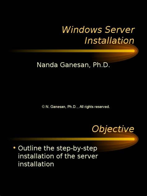 1 Windows Server Installation Pdf File System Computer Network