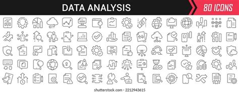Data Analysis Linear Icons Black Big Stock Vector Royalty Free 2212943615 Shutterstock