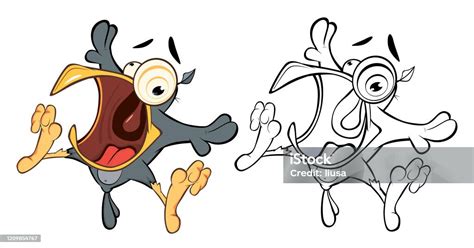 당신이 디자인 및 컴퓨터 게임을위한 귀여운 만화 캐릭터 까마귀의 벡터 일러스트 레이션 색칠하기 책 윤곽선 세트 검은새에 대한 스톡 벡터 아트 및 기타 이미지 Istock