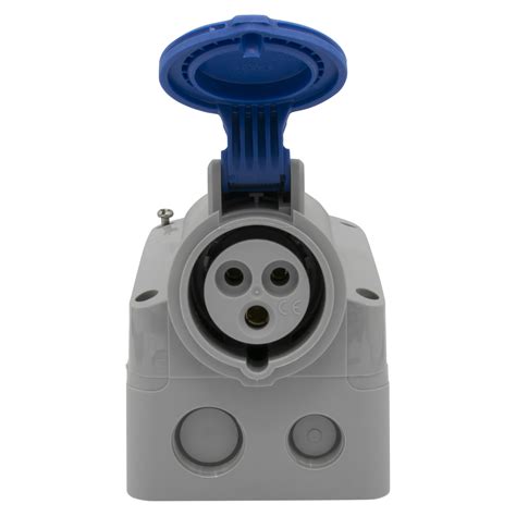 Surface mounting socket P17 - IP44 - 200/250 V~ - 16 A - 2P+E | 555154 ...