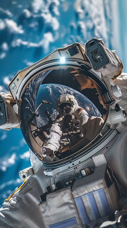 Free Astronaut Space Reflection Image Astronaut Spacewalk