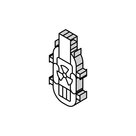 Small Modular Nuclear Reactor Future Technology Isometric Icon Vector