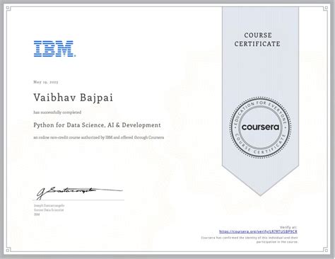 vaibhav bajpai on linkedin pythonfordatascience courseracertification aianddevelopment…