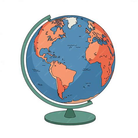 A Globe A Spherical Representation Of The Earth Displayed On A Stand Premium Ai Generated Vector