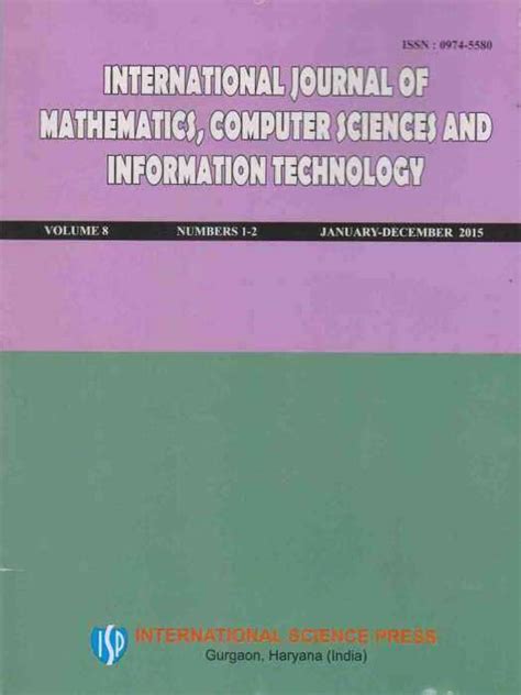 Buy International Journal Of Mathematics Computer Sciences And Information Technology
