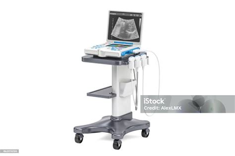 의료 초음파 진단 기계 3d 렌더링 흰색 배경에 고립 의료장비에 대한 스톡 사진 및 기타 이미지 의료장비 초음파 컷아웃 Istock
