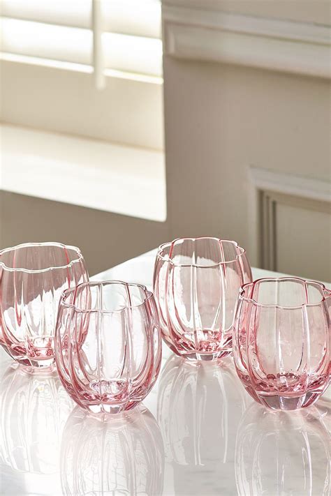 Ottilie Pink Set Of 4 Short Tumbler Glasses Next Uk Elegant Pink