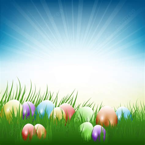 Colourful Easter Eggs Nestled In Grass Background Nestled Easter
