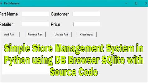 Simple Store Management System In Python Using Db Browser Sqlite With