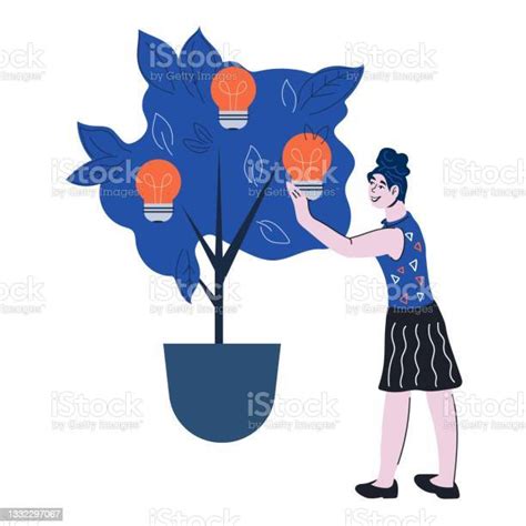 만화 캐릭터와 창조적 인 비즈니스 아이디어 개념 비즈니스 개발 및 혁신 개념에 대한 스톡 벡터 아트 및 기타 이미지 개념