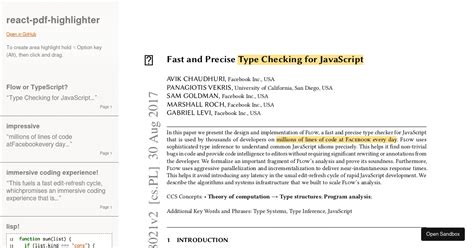 react pdf highlighter examples codesandbox