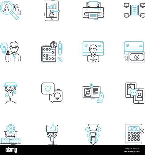 Strategic Plan Linear Icons Set Vision Objectives Goals Mission Strategy Execution