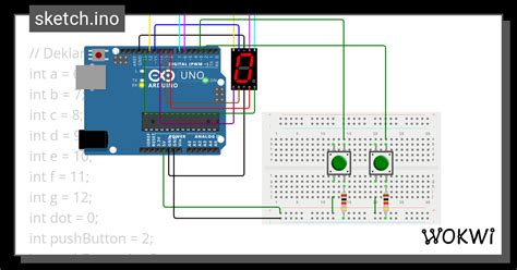 Sevensegmen Katoda Wokwi Esp32 Stm32 Arduino Simulator