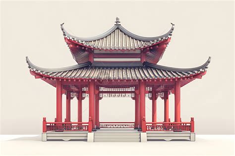 对称结构的中式建筑插画图片下载 正版图片601425290 摄图网