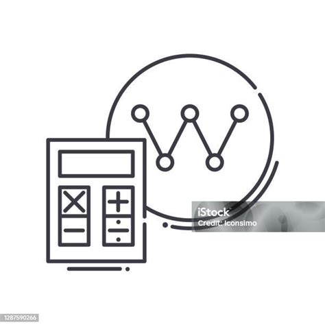 재무 계산 아이콘 선형 격리 된 그림 얇은 줄 벡터 웹 디자인 기호 흰색 배경에 편집 가능한 스트로크와 개요 개념 기호 개념에 대한 스톡 벡터 아트 및 기타 이미지 Istock