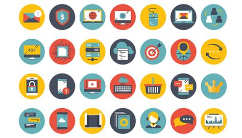웹 사이트 및 모바일 응용 프로그램을 위한 비즈니스 관리 재정 및 기술 아이콘 설정 플랫 벡터 일러스트레이션 벡터에 대한 스톡 벡터 아트 및 기타 이미지 Istock