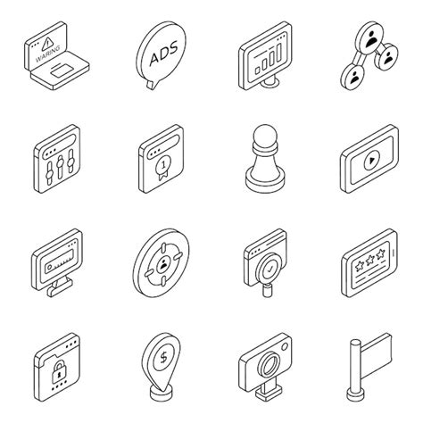 Premium Vector Pack Of Web And Analytics Linear Icons