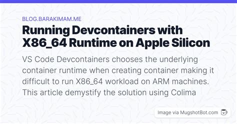 Running Devcontainers With X86 64 Runtime On Apple Silicon