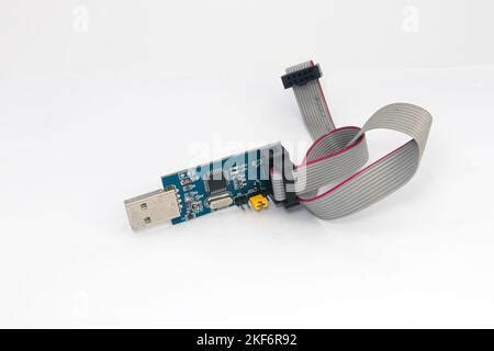An AVR Microcontroller Downloader With USB Port And Connecting Cable Stock Photo Alamy