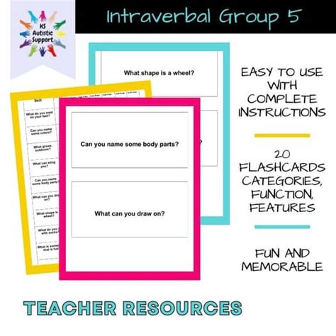 Intraverbal Group 5 Flashcards Categories Function And Features Aba Language