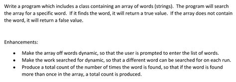 Solved Write A Program Which Includes A Class Containing An