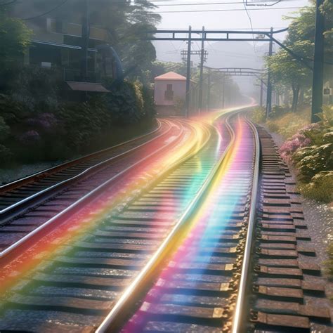 Premium Ai Image Rainbow Line