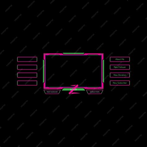 Twitch Youtube 스트림 오버레이 프리미엄 벡터