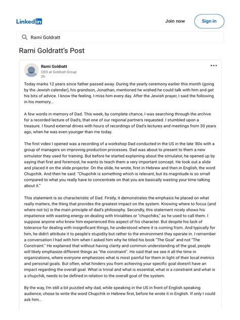 Rami Goldratt On Linkedin Today Marks 12 Years Si Pdf Forecasting
