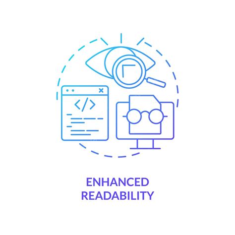 Enhanced Code Readability Blue Gradient Concept Icon Benefit Information Approach Vector