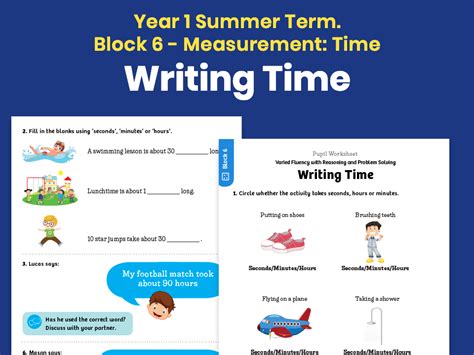 Y1 Summer Term Block 6 Measurement Time Writing Time Teaching Resources