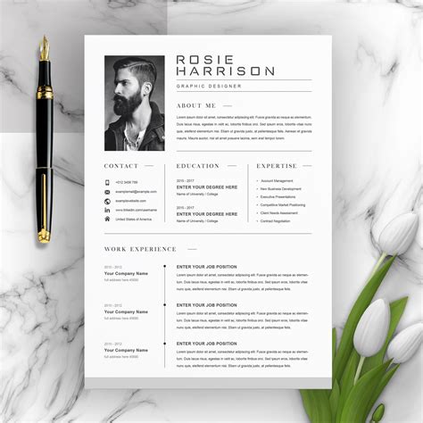 Word CV Template Etsy