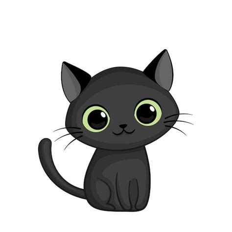 かわいい黒猫のベクトルイラスト プレミアムベクター