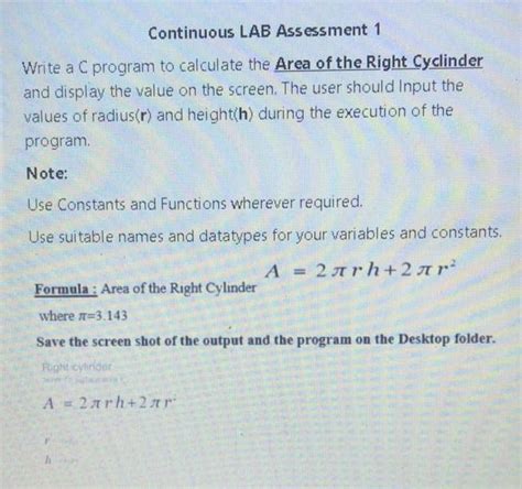 Solved Continuous Lab Assessment 1 Write A C Program To