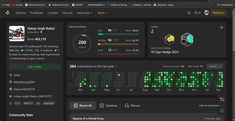 Kishan Singh Thakur On Linkedin Leetcode Milestoneachievement