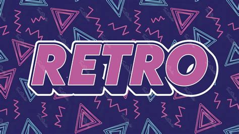 Purple Retro Font Free Illustrator Vector File