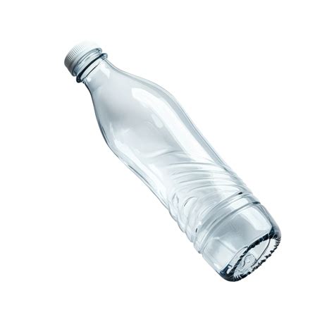 Squashed Empty Water Bottle Isolated On A Clean Transparent Background