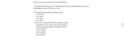 Solved Base Your Answers To Questions 16 17 On The Following Chegg Com