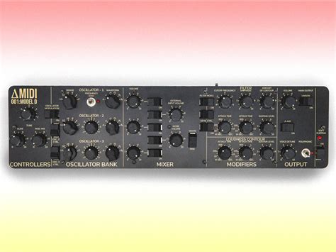 Play Minimoog emulations with ΔMIDI 001 model D a dedicated MIDI controller
