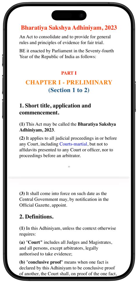 BSA Bare Act PDF Bharatiya Sakshya Adhiniyam