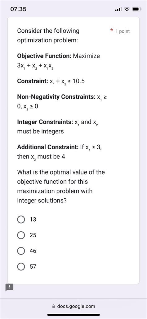 Solved Consider The Following Pointoptimization Chegg