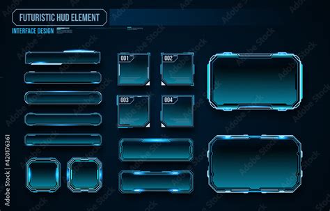 Futuristic Technology Frames Interface Hud Element Design For Ui Games